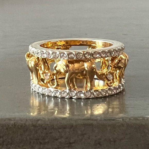 High Heels on the High Road | Jewelry | Elephant Gold Crystal Rhinestone Trunk Good Luck Ring ...